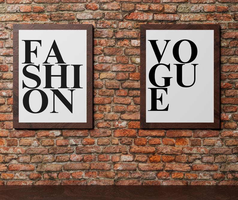 FASHION & VOGUE Printable Posters – Fashion Vogue Typography PRINTABLE ...