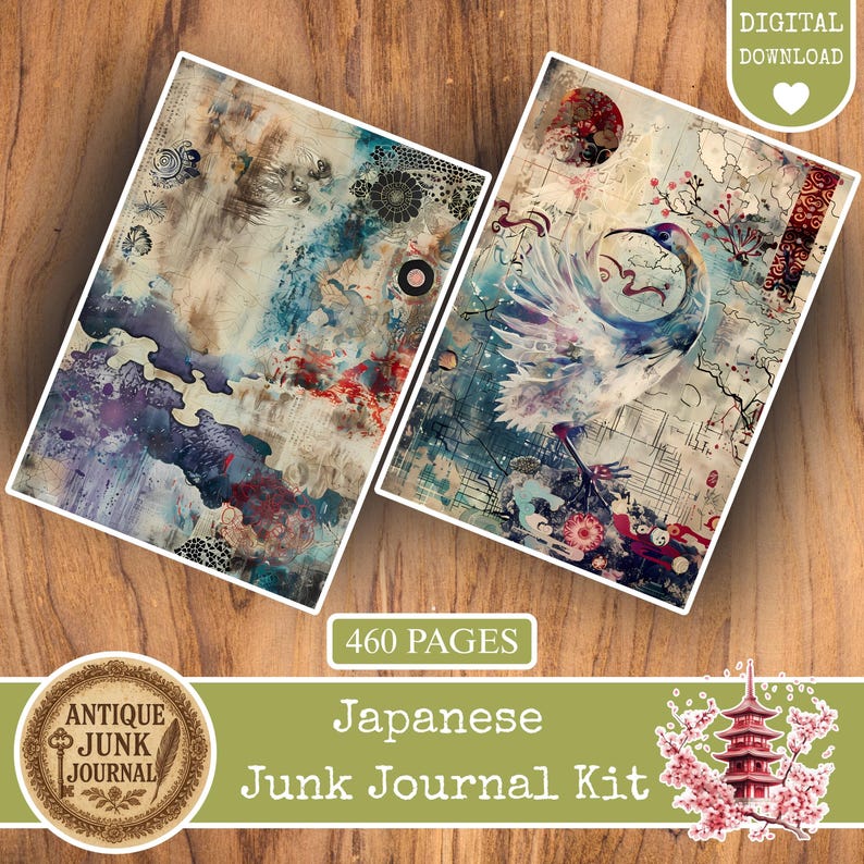 Japanese Junk Journal, Japan Junk Journal Pages, Junk Journal Supplies ...