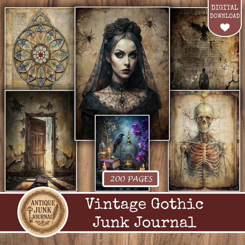 Gothic Junk Journal Printable, Gothic Journal Kits, Gothic Junk Journal ...