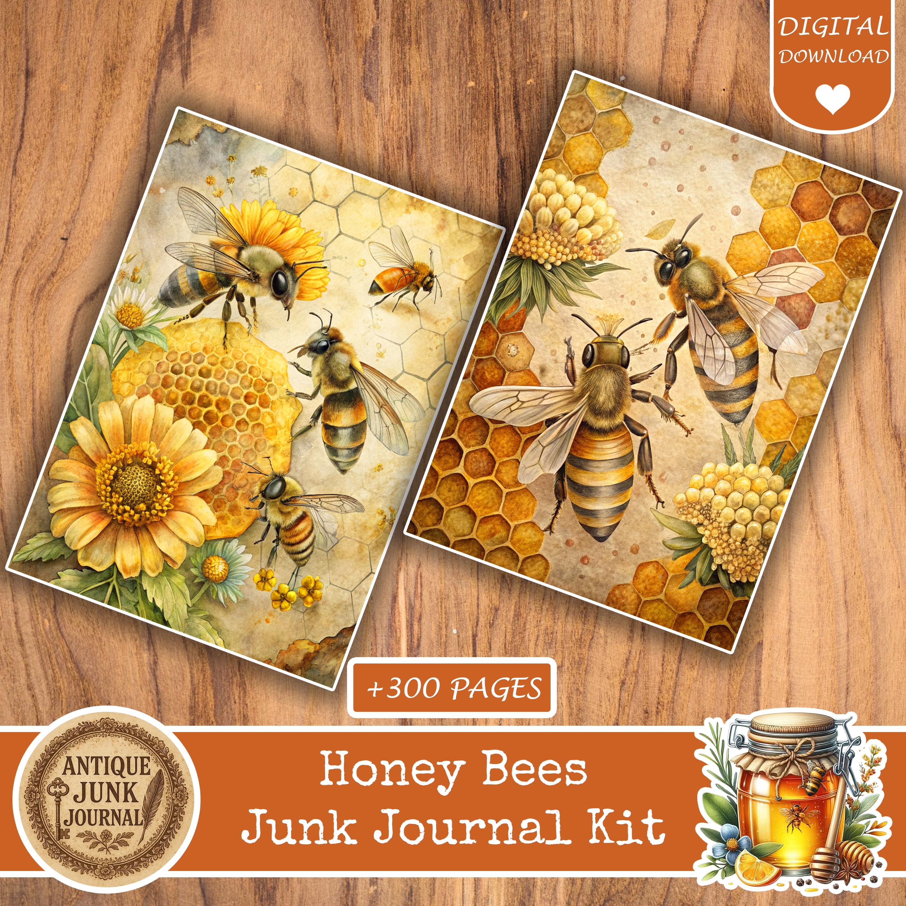 Honey Bees Junk Journal Printable, Junk Journal Supplies, Junk Journal ...