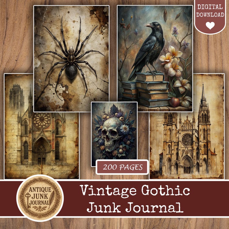 Gothic Junk Journal Printable, Gothic Journal Kits, Gothic Junk Journal ...
