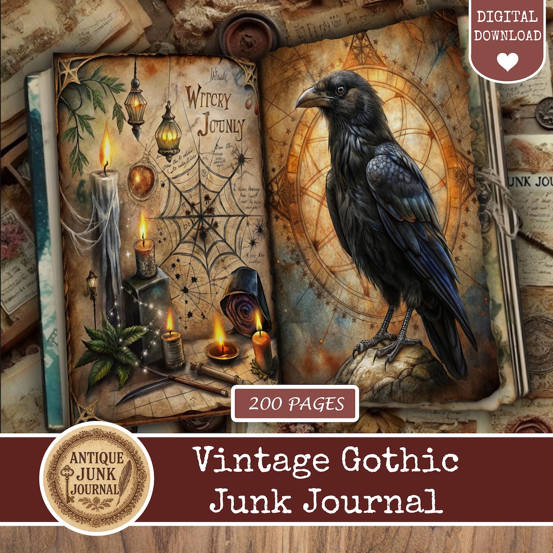 Gothic Junk Journal Printable, Gothic Journal Kits, Gothic Junk Journal ...