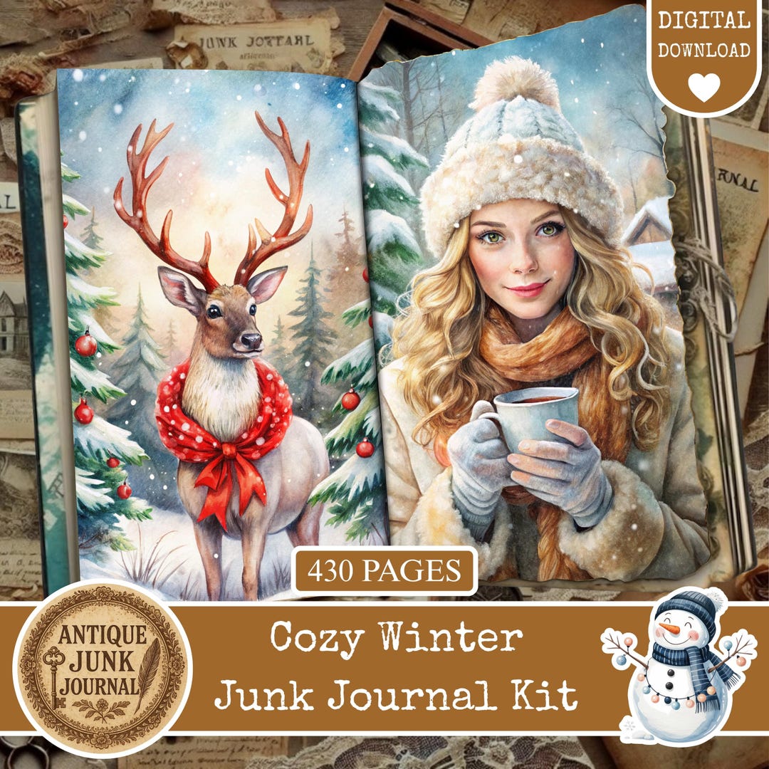 Winter Junk Journal Kits, Winter Junk Journal Digital, Winter Scrapbook ...
