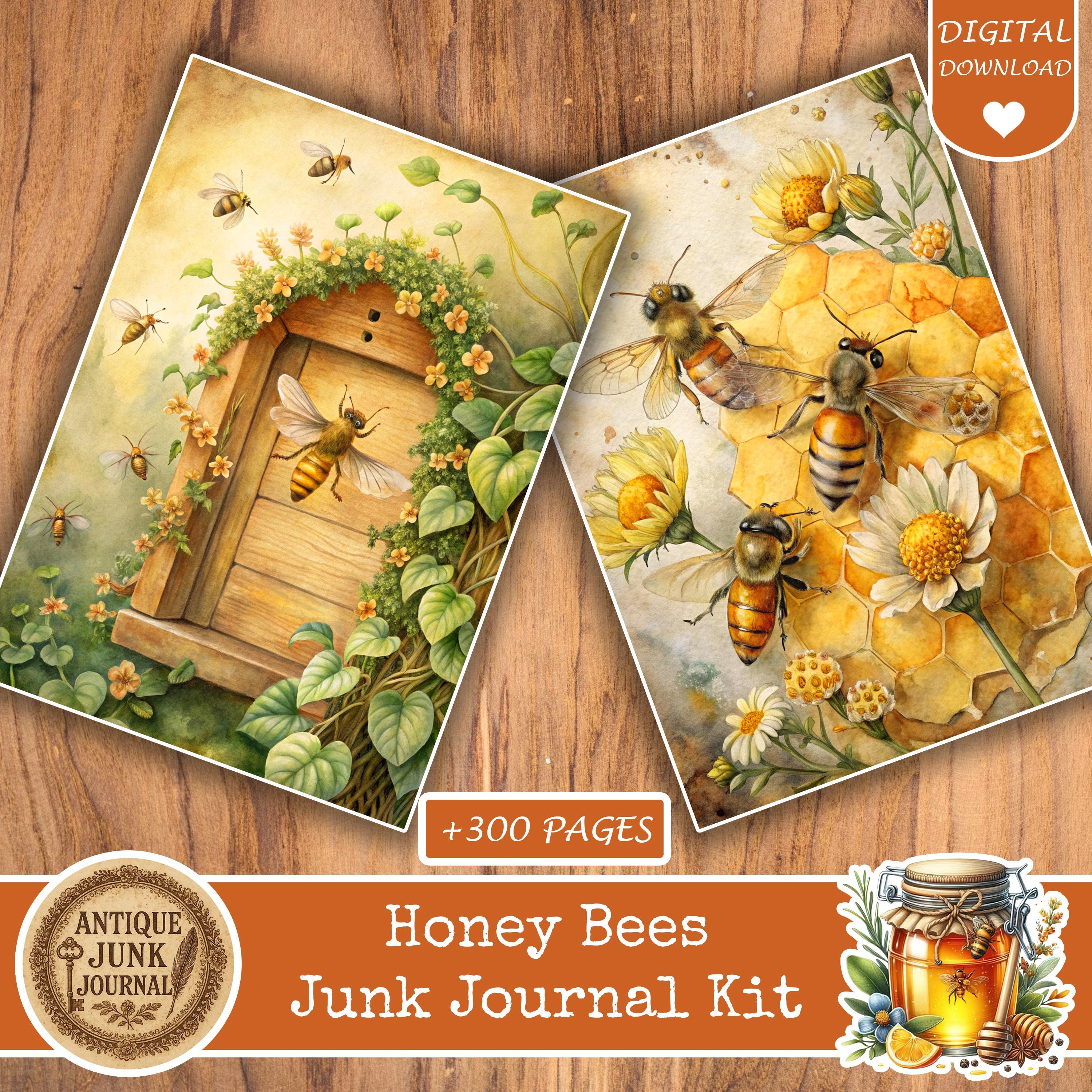 Honey Bees Junk Journal Printable, Junk Journal Supplies, Junk Journal ...