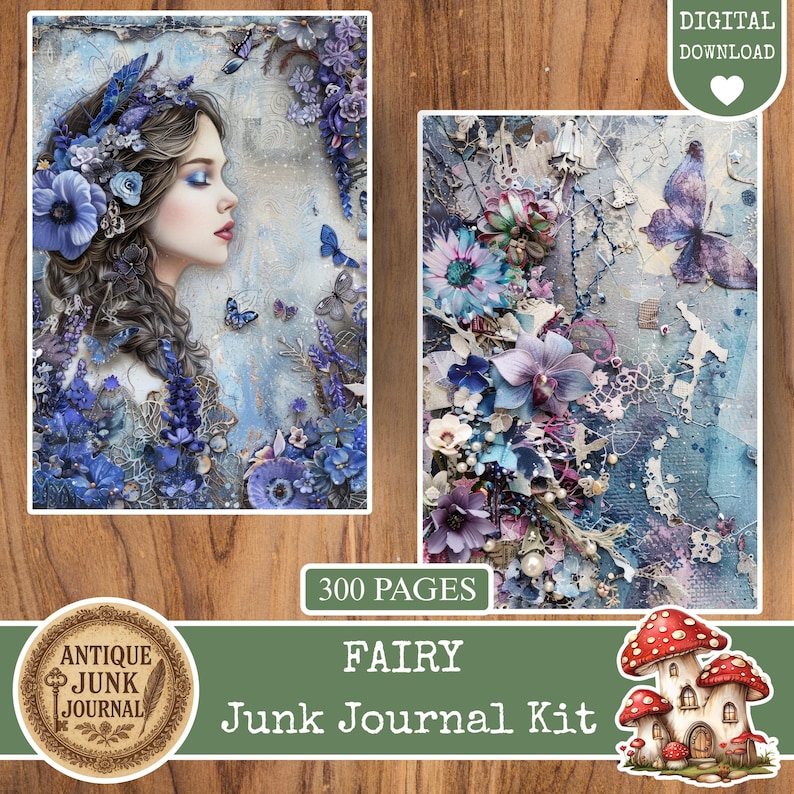 Fairy Land Digital Junk Journal Papers, Fairy Garden Papers, Fairy ...