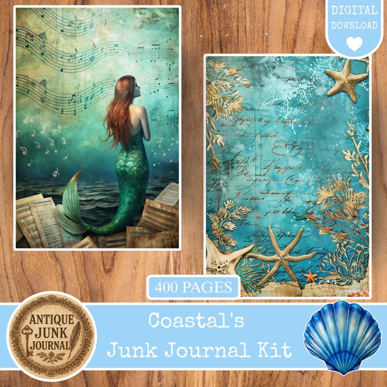 Coastal Junk Journal Kit, Ocean Junk Journal, Beach Junk Journal ...