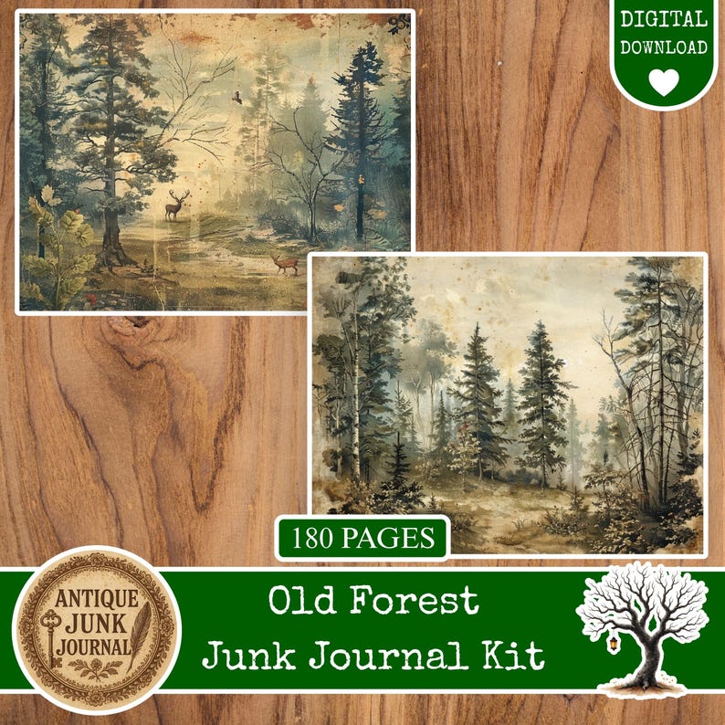Pagine di diario di rifiuti Old Forest, diario di rifiuti Forest, kit ...
