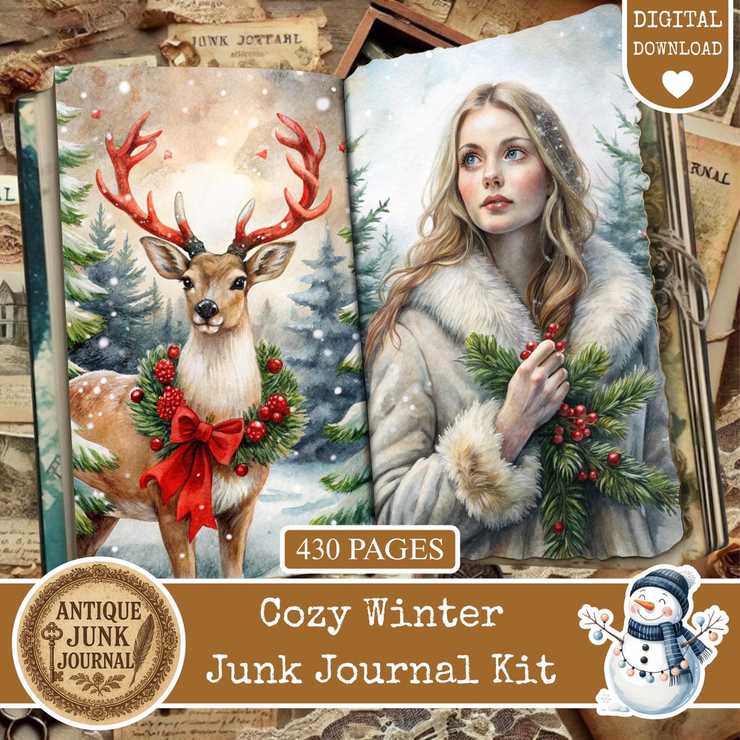 Junk Journal Winter Printables, Winter Junk Journal Digital, Winter ...