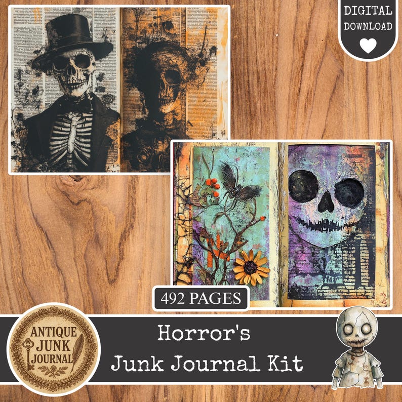 Horror Junk Journal Kit, Vintage Horror Junk Journal, Creepy Junk ...