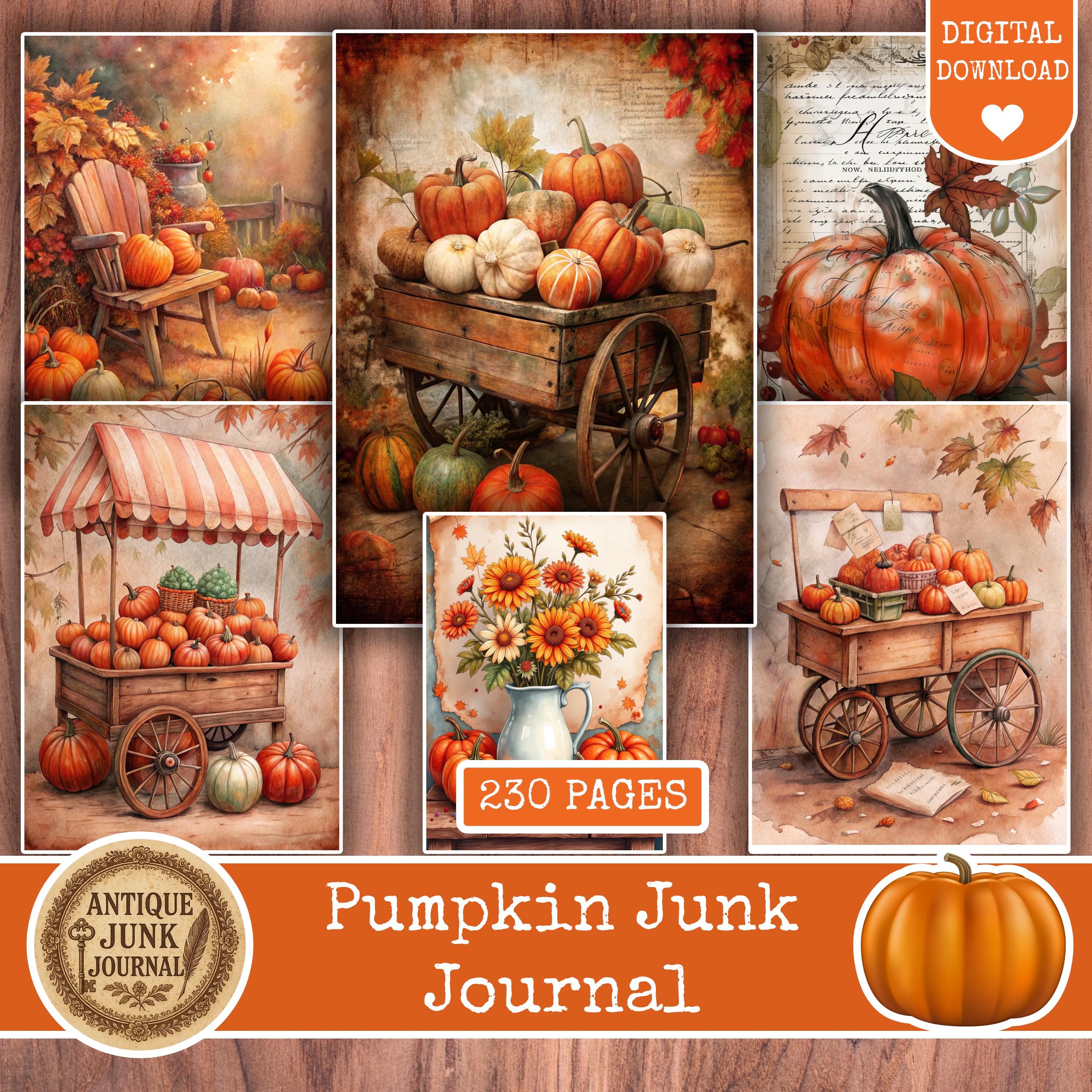 Fall Pumpkin Junk Journal, Pumpkin Junk Journal Kit, Junk Journal ...
