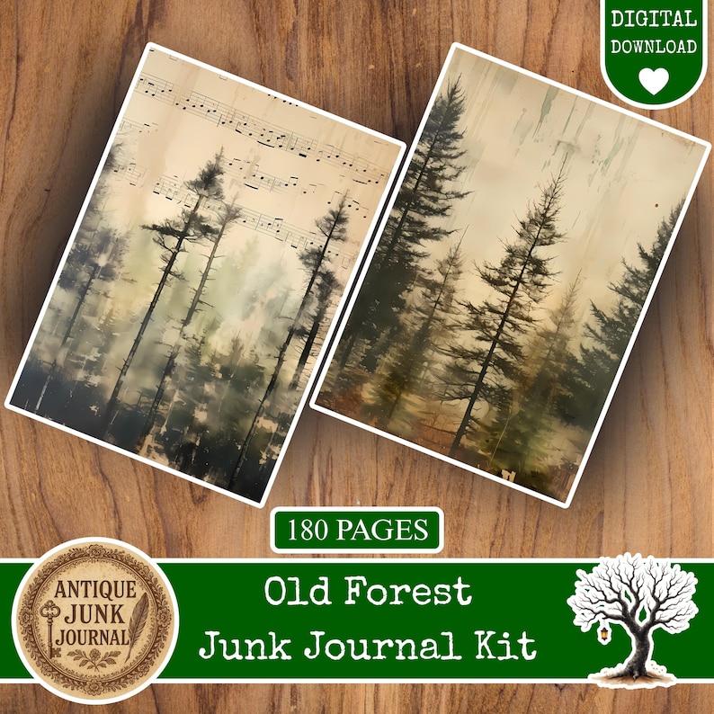 Pagine di diario di rifiuti Old Forest, diario di rifiuti Forest, kit ...