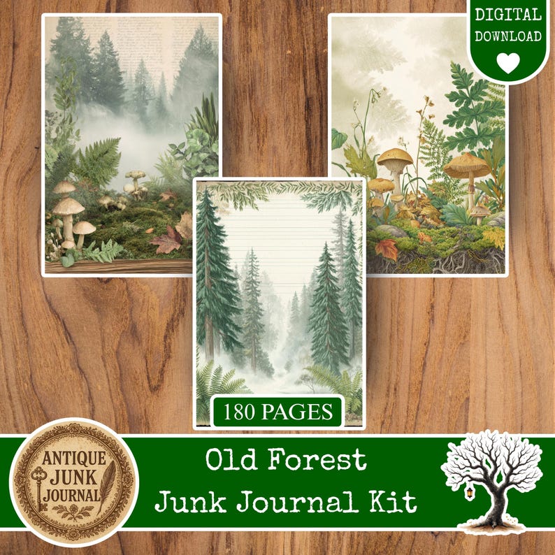 Pagine di diario di rifiuti Old Forest, diario di rifiuti Forest, kit ...