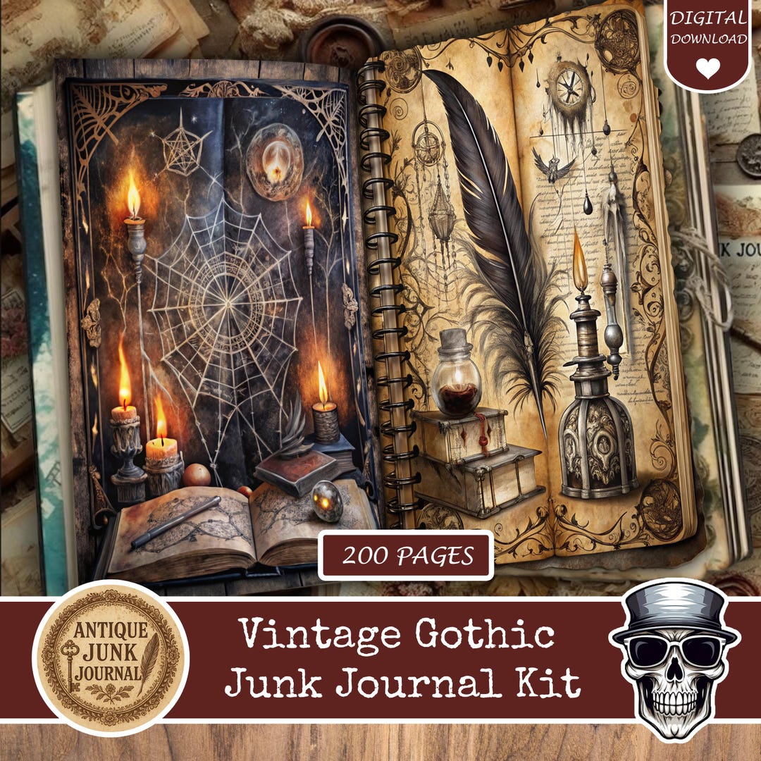 Gothic Journal Kits, Junk Journal Supplies, Junk Journal Kits, Vintage ...