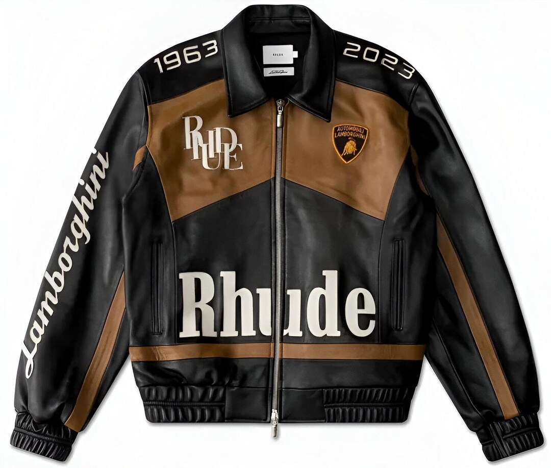 Lamborghini Rhude Leather Bomber Jacket: Limited Edition Designer ...