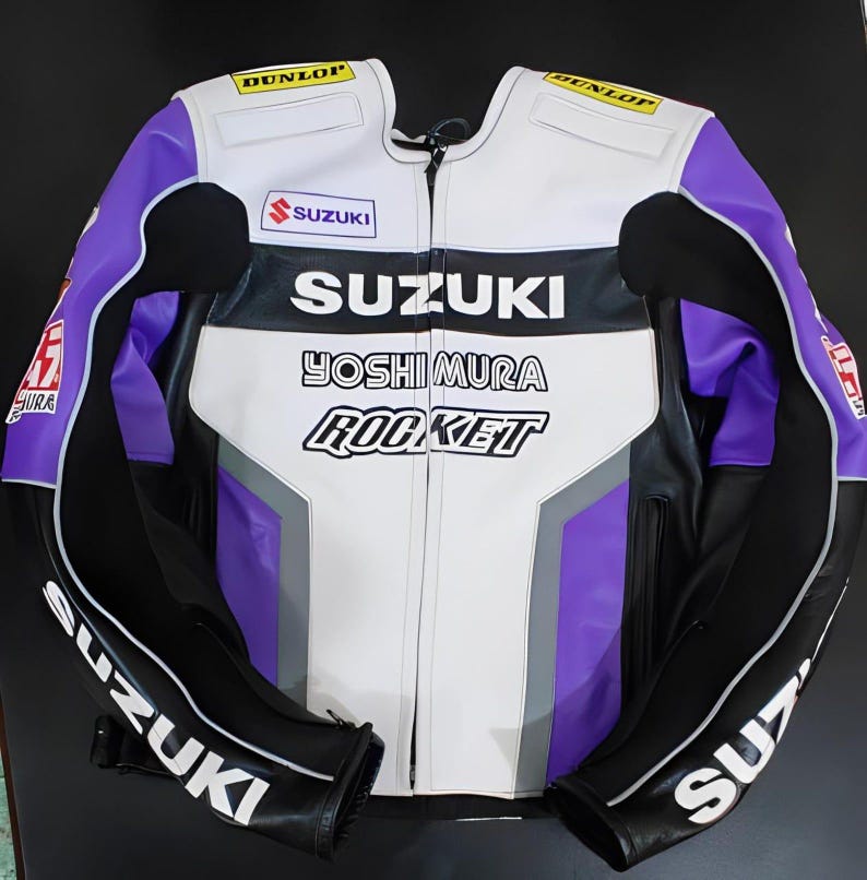 Suzuki Yoshimura Racing Leather Jacket, Cowhide Motogp Biker Gear - Etsy