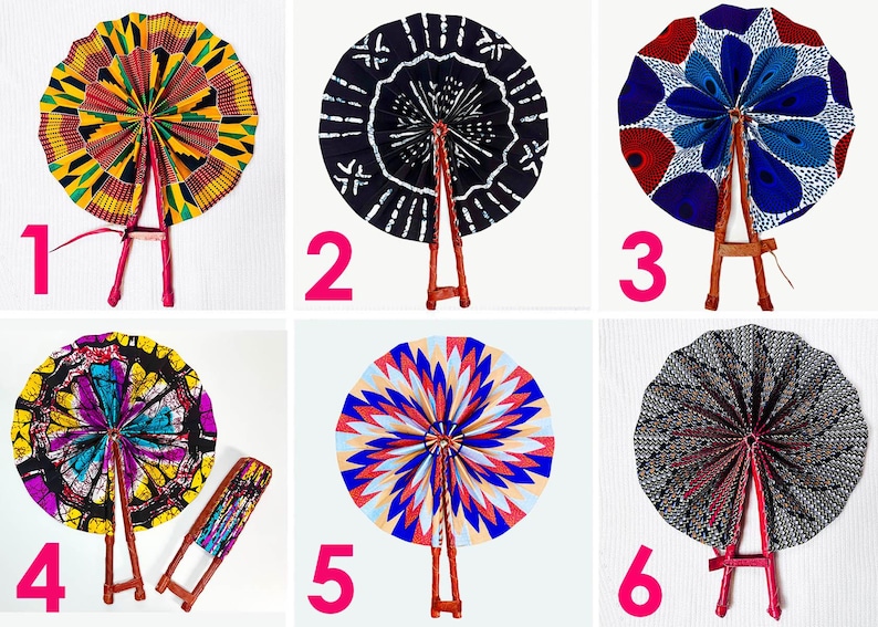 African Hand Fan, Africa Fan, Ankara Print, African Print Fans With ...