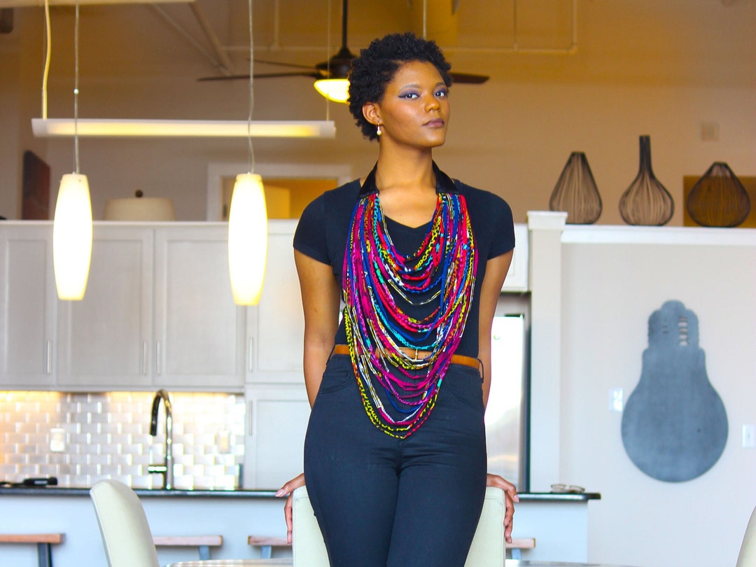 African Necklaces, African Multistrand Rope Necklace, African Rope ...