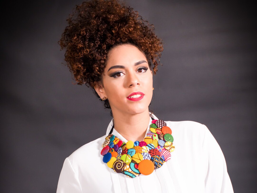 Ankara African Button Necklaces, Ankara Necklace, African Clothings ...