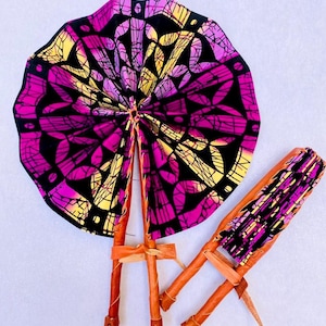 African Hand Fan, Africa Fan, Ankara Print, African Print Fans With ...