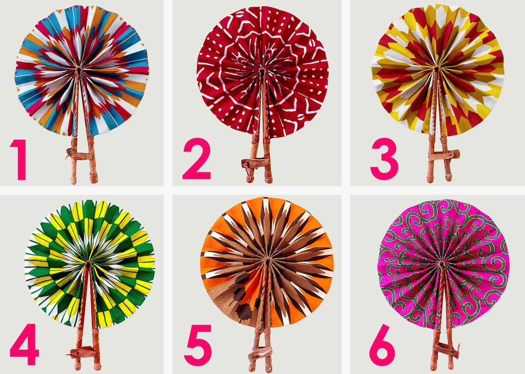 African Hand Fan, African Fans, Fan Ankara Print, African Print Fans ...