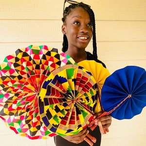 Sale!!! Solid Color Hand Fans, Africa Fan, Ankara, African Print Fans ...