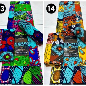 African Ankara Print Fabric, African Wax Print, 6 Yards Fabric ...