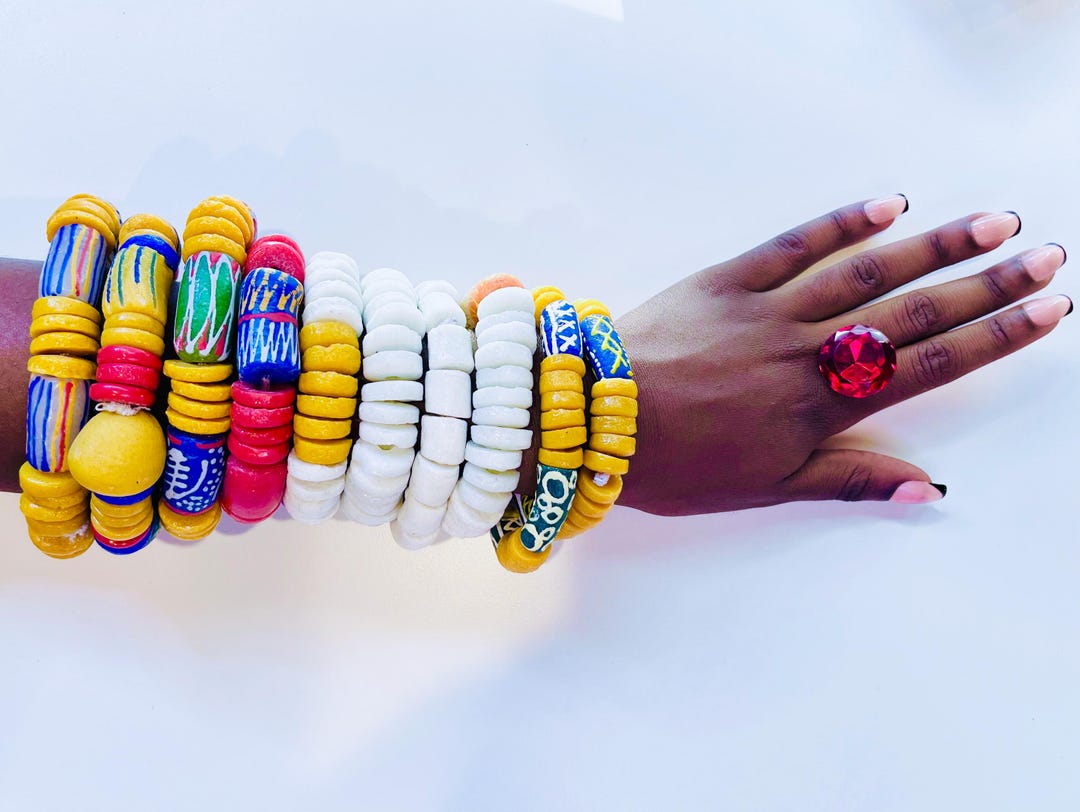 Ghana Pattern Bracelets, African Tuareg Bracelet, African Jewelry, Colorful Jewelry, Afro Krobo ...
