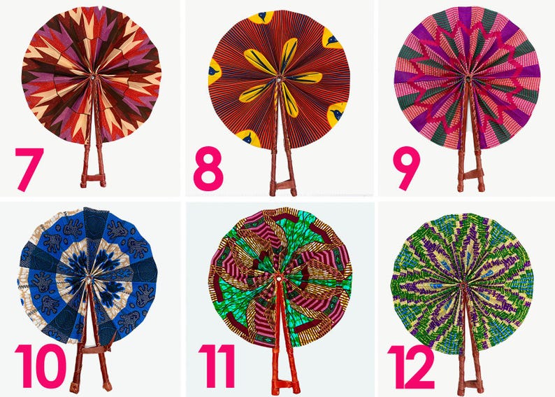 African Hand Fan, Africa Fan, Ankara Print, African Print Fans With ...
