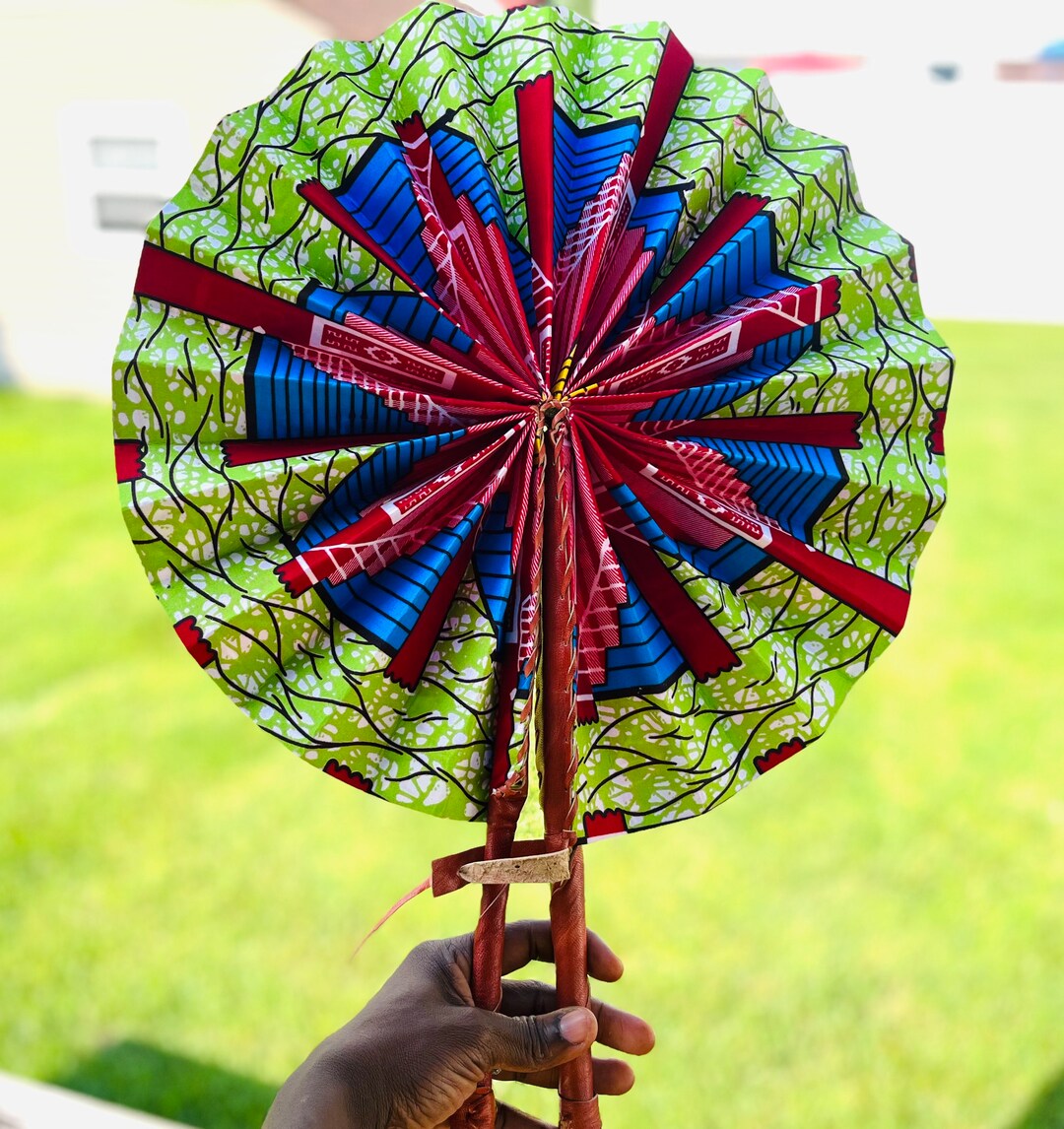 African Hand Fan, Africa Fan, Ankara Print, African Print Fans With ...
