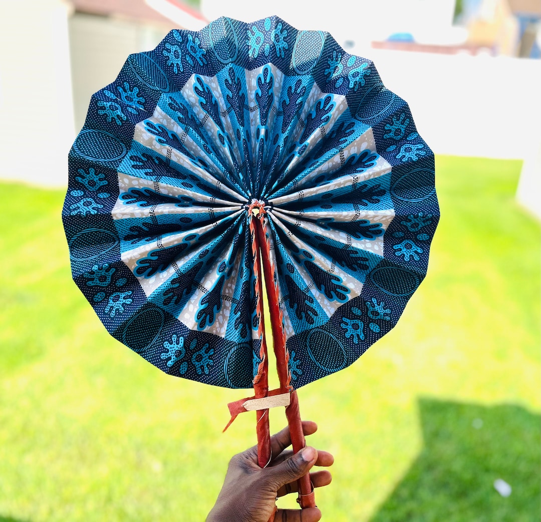 African Hand Fan, Africa Fan, Ankara Print, African Print Fans With ...