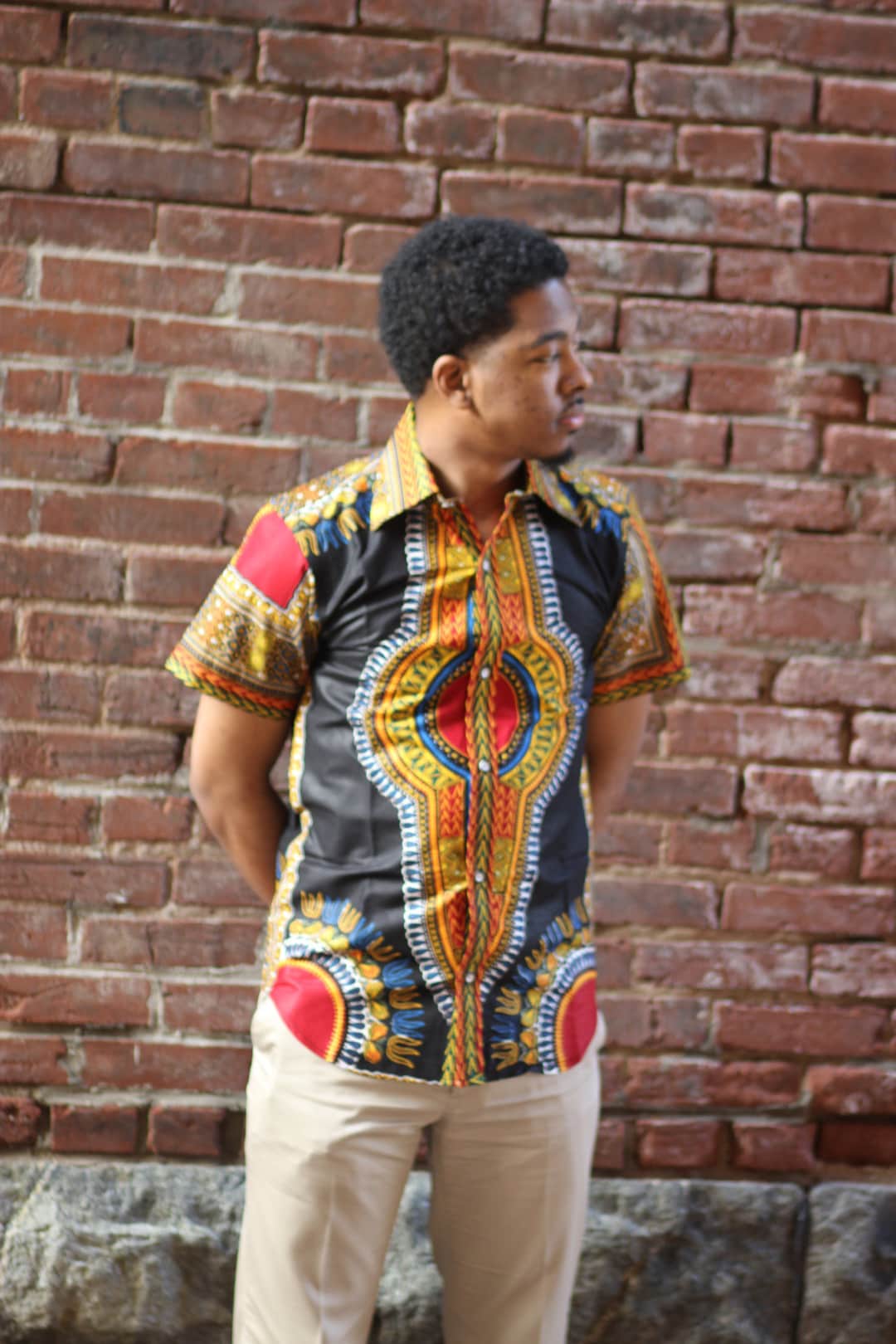 African Clothing, Black Dashiki for Men's, African Dashiki Shirts, Men ...