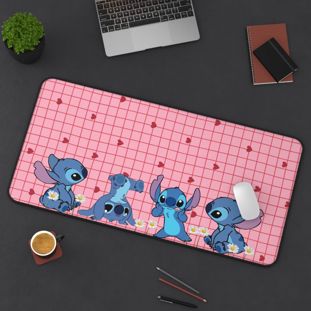 Stitch Desk Mat: Colorful Workspace Decor - Non-slip Neoprene - Etsy