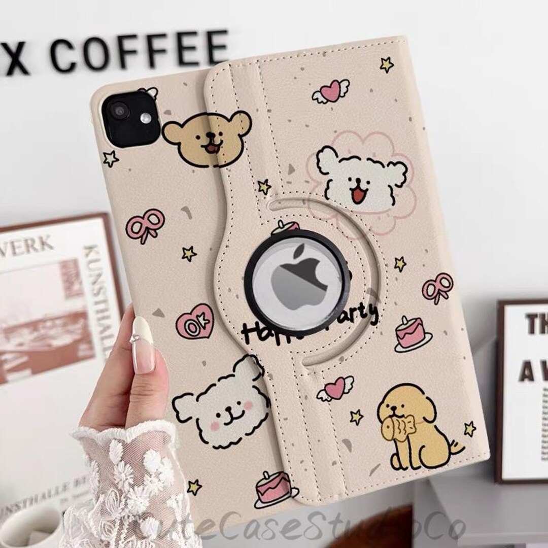 Line Drawing Puppy iPad Case for iPad 11/10/9/air/mini, Rotating ...