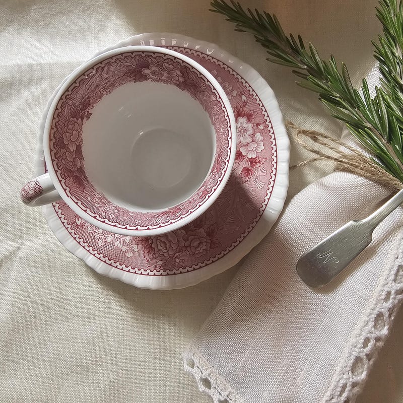 Ironstone Red Cups - Etsy UK