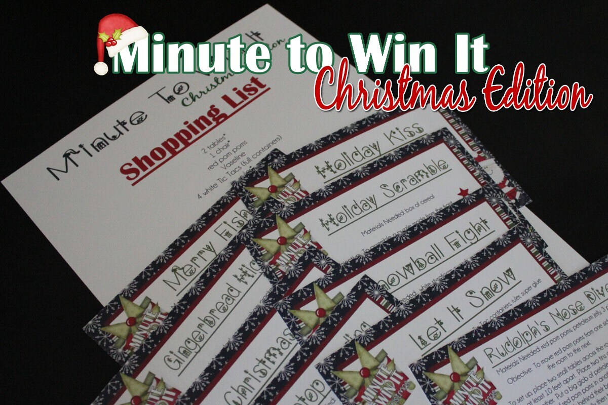 Minute to Win It Christmas Edition Printable - Holiday Party, Classroom ...