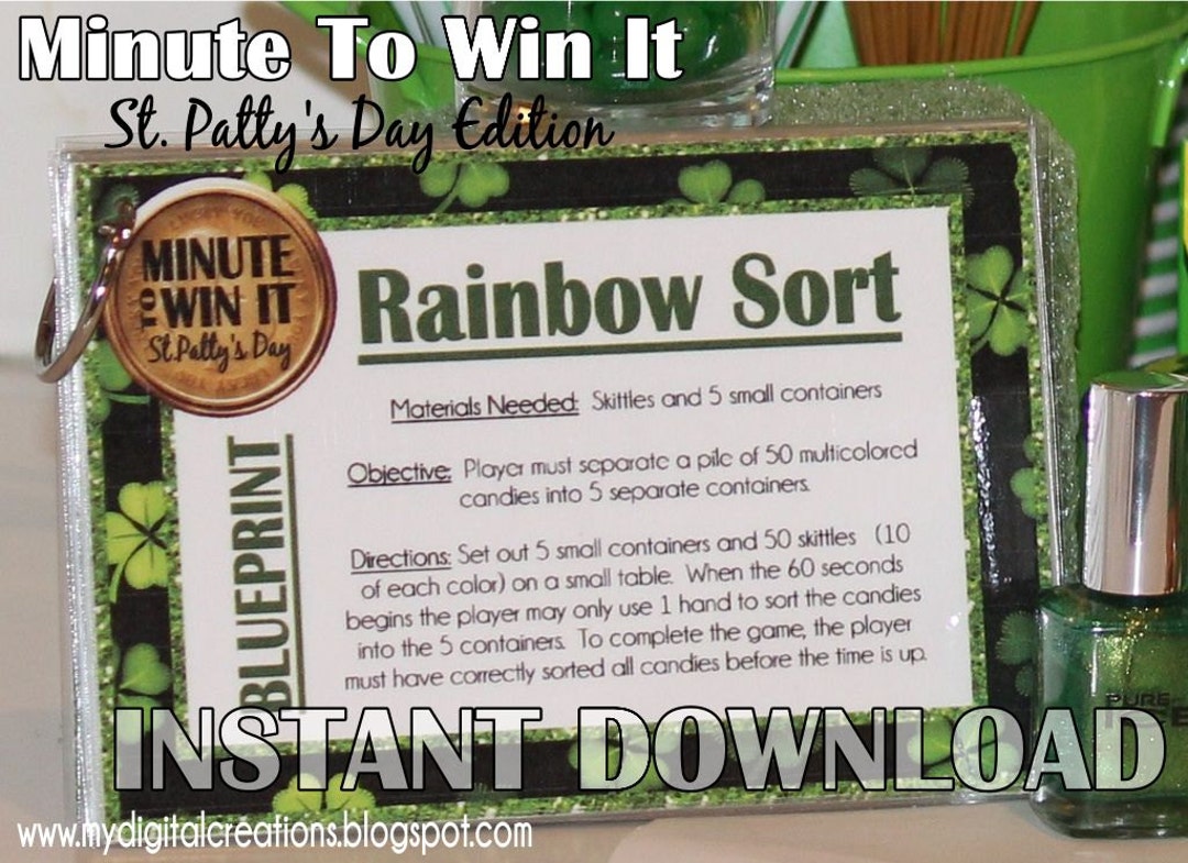 Minute to Win It St. Patty's Day Edition - INSTANT DOWNLOAD - Etsy