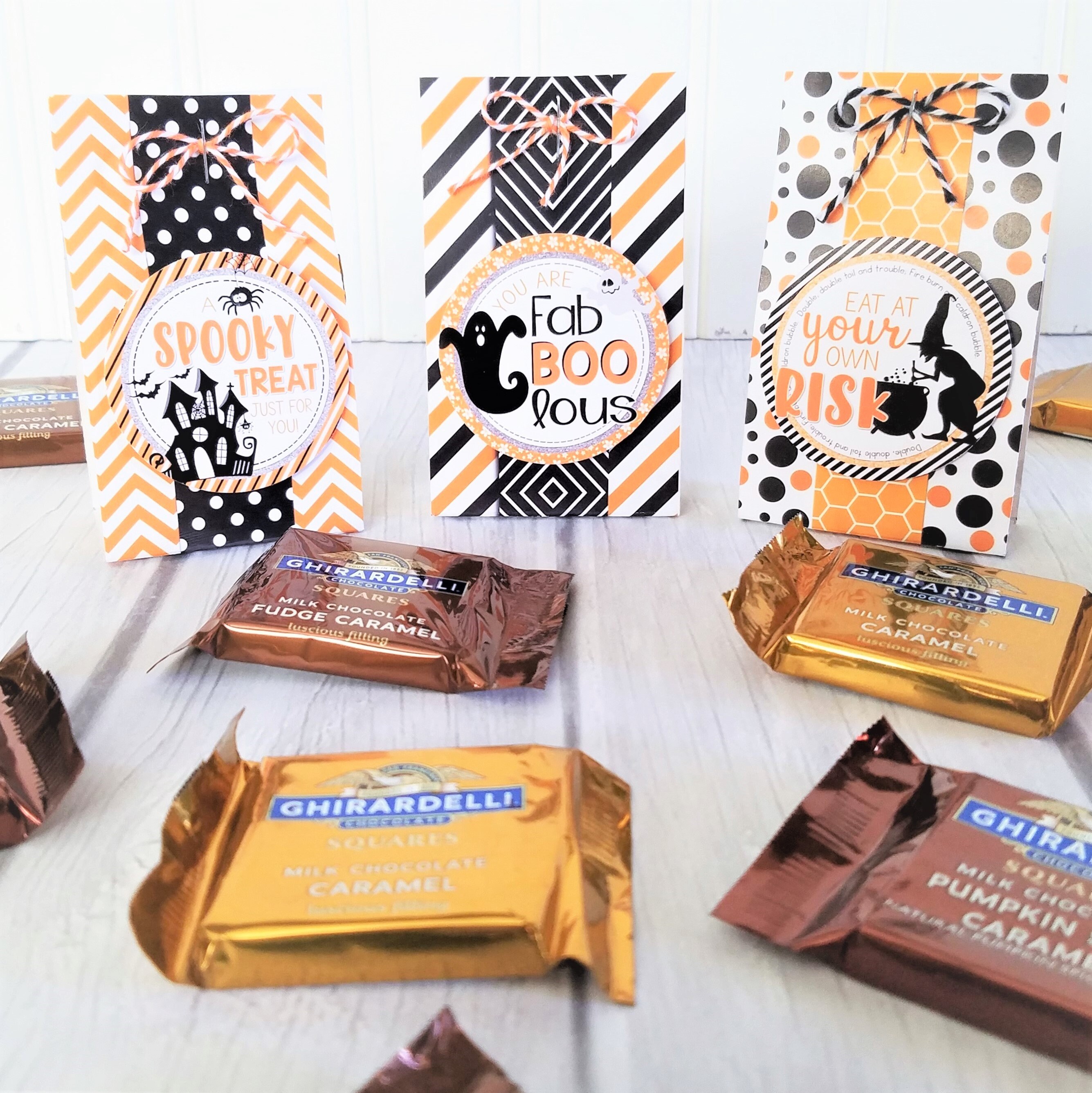 Cute HALLOWEEN PRINTABLE Gift Tags | Gourmet Chocolate Squares Envelops ...