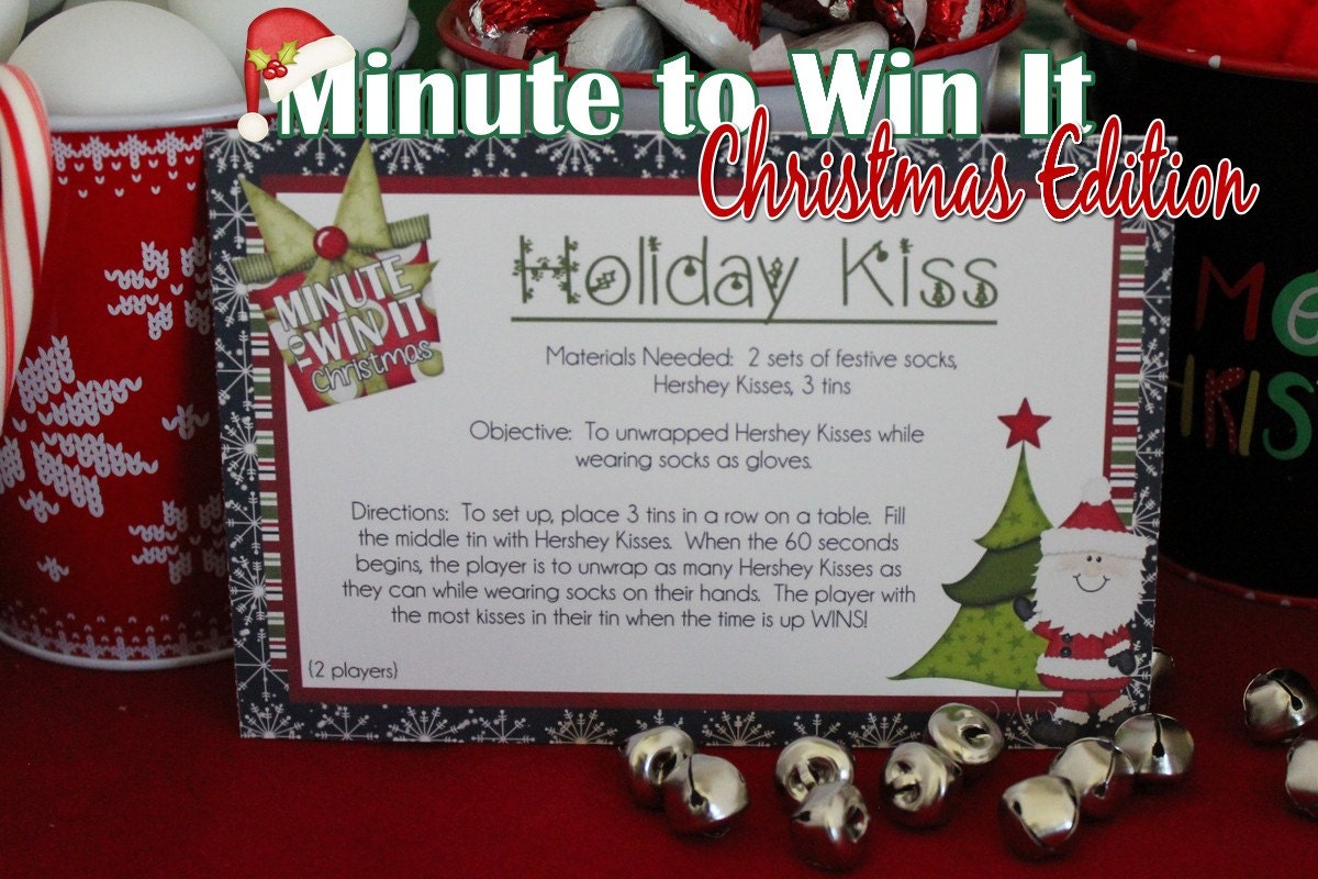 Minute to Win It Christmas Edition Printable - Holiday Party, Classroom ...