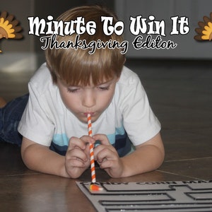 Minute to Win It Thanksgiving Edition Printable Family Game Night ...
