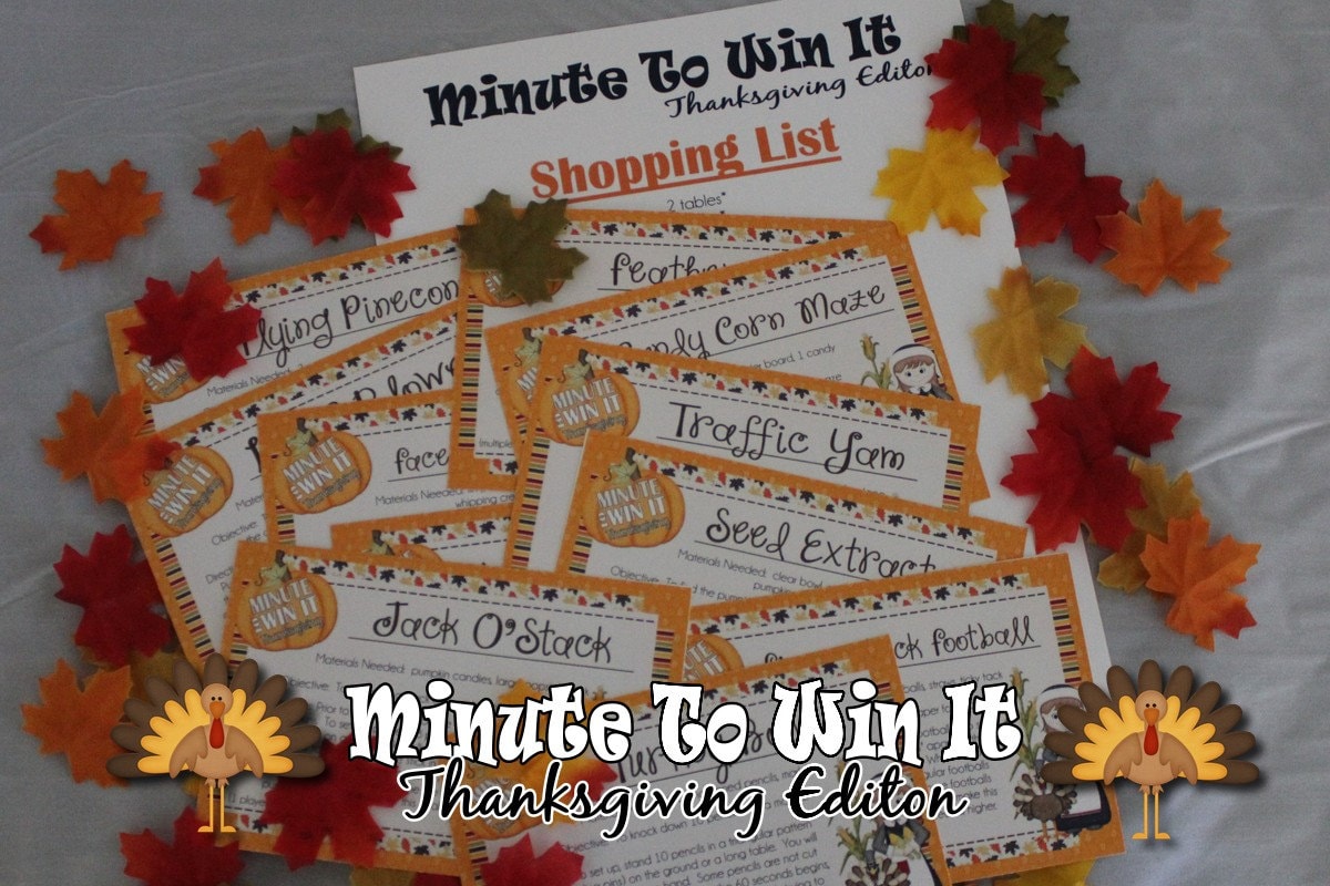 Minute to Win It Thanksgiving Edition Printable Family Game Night ...