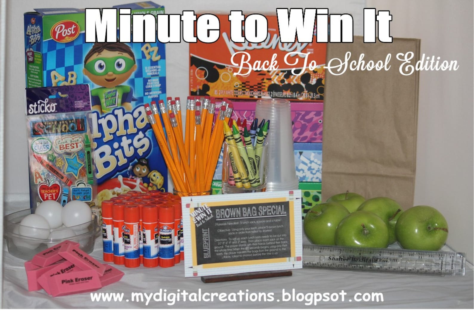 Minute to Win It Back to School Edition Printable - Family Game Night ...