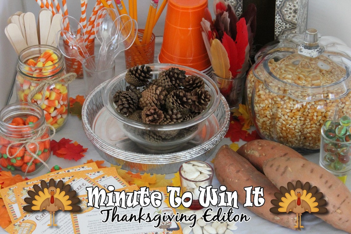 Minute to Win It Thanksgiving Edition Printable Family Game Night ...