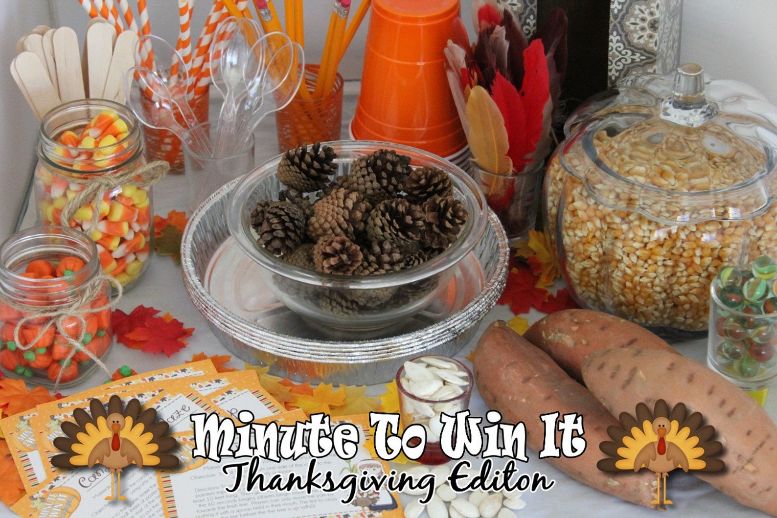 Minute to Win It Thanksgiving Edition Printable Family Game Night ...