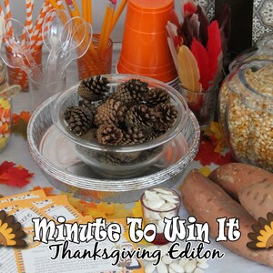 Minute to Win It Thanksgiving Edition Printable Family Game Night ...