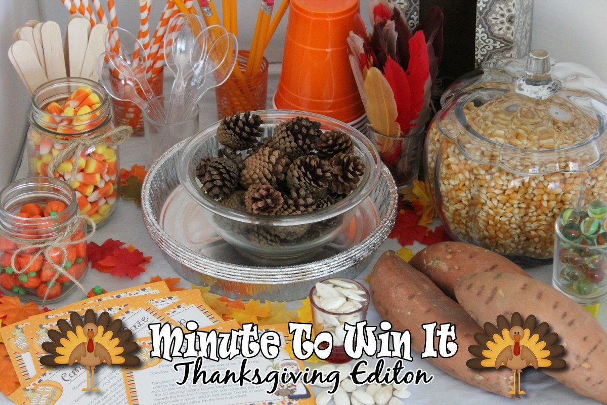 Minute to Win It Thanksgiving Edition Printable Family Game Night ...
