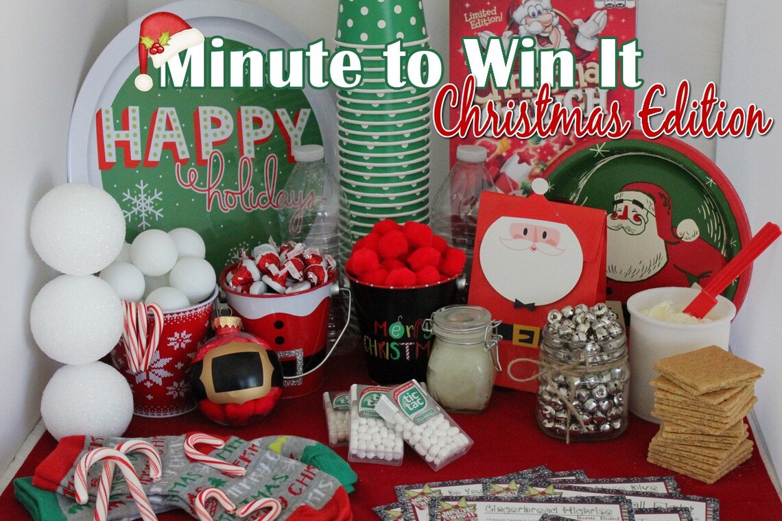 Minute to Win It Christmas Edition Printable - Holiday Party, Classroom ...