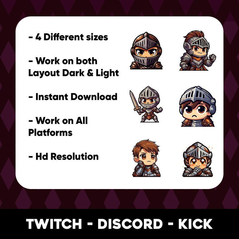Warrior Anime Emotes | Chibi Fighter Twitch Emotes PNG | Battle Discord ...