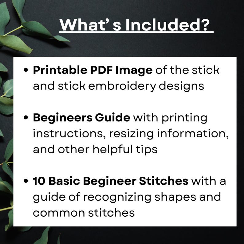 Succulent Embroidery Patterns: Printable Stick and Stitch Designs (PDF ...
