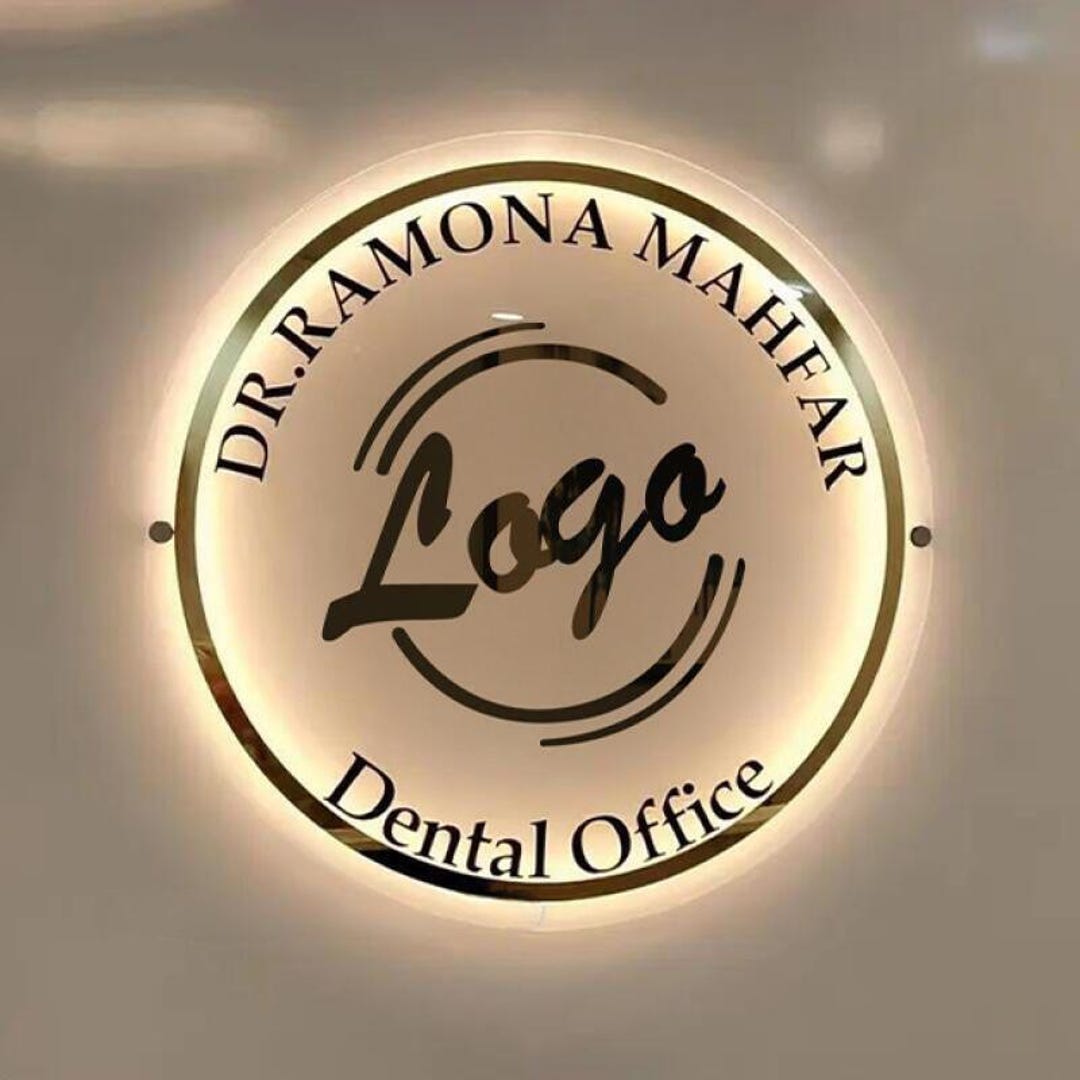 Round LED Logo Sign | Backlit Business Sign | Spa Salon Clinic Wall ...