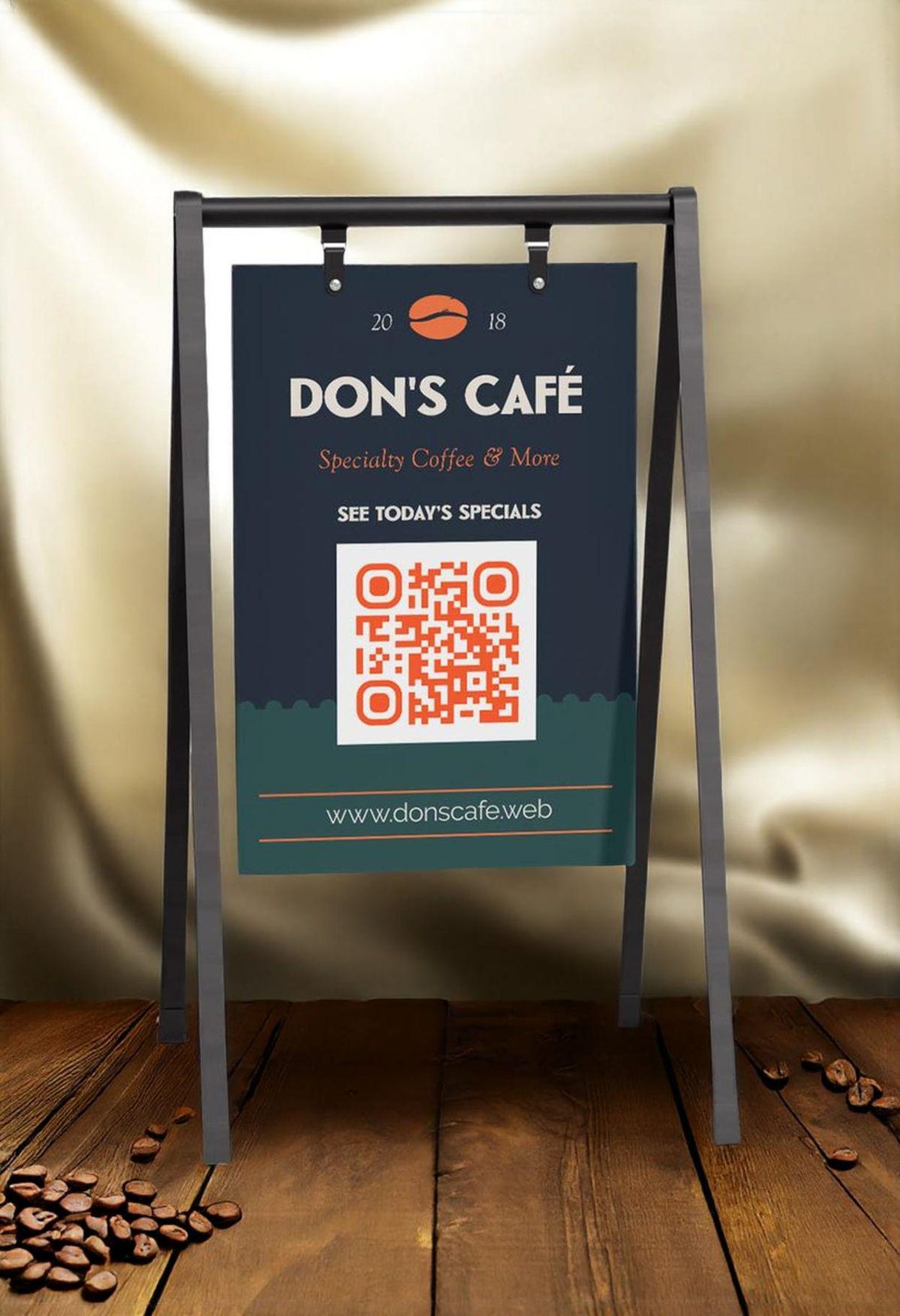 Custom Sidewalk Sign, Double Sided Menu Board, Foldable A Frame Signage ...